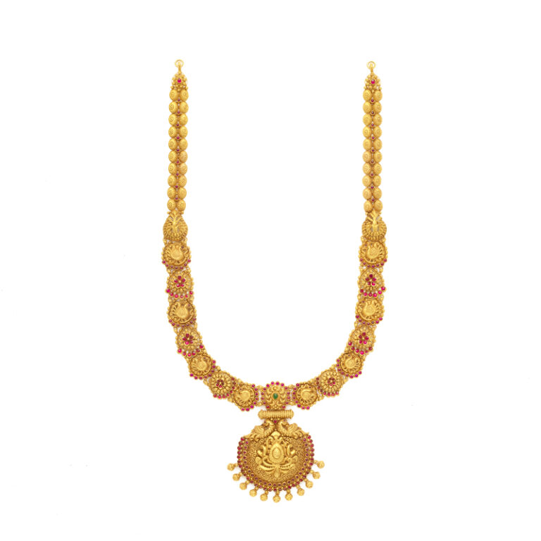 Antique Gajalakshmi Malai with Rubies - Alagar Jewellers